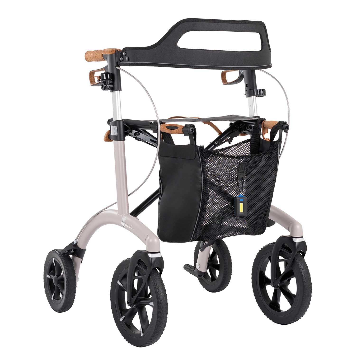Saljol Allround Rollator Walker incl. back strap, cane holder, LED ...